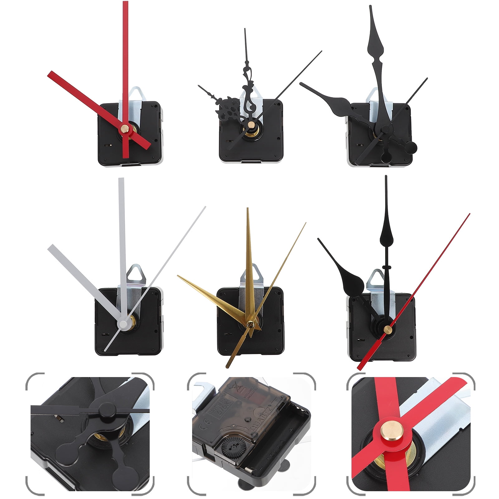 Raindrops Wall Clock Components 1Set Black Plastic Quartz Movements For ...