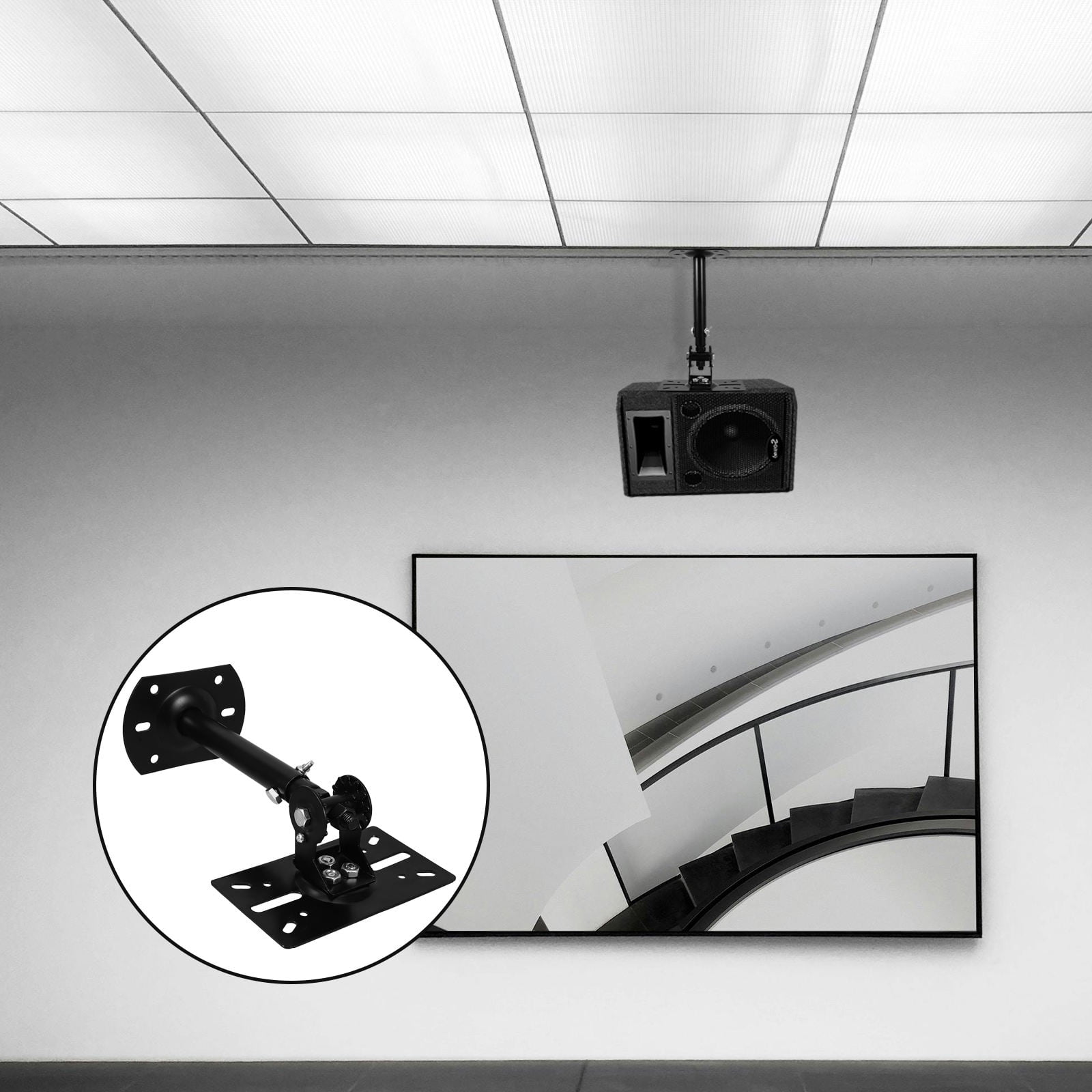 Raindrops Wall Mounted Speaker Stand Ceiling Speaker Wall Bracket Adjustable Speaker Mount ...