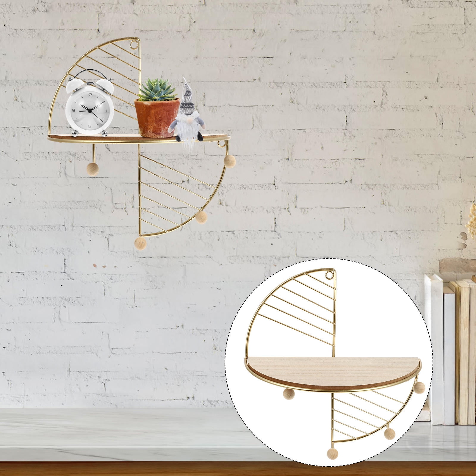 Raindrops Wall Shelving Shelf for Hook Towels Keys Golden Storage Rack ...