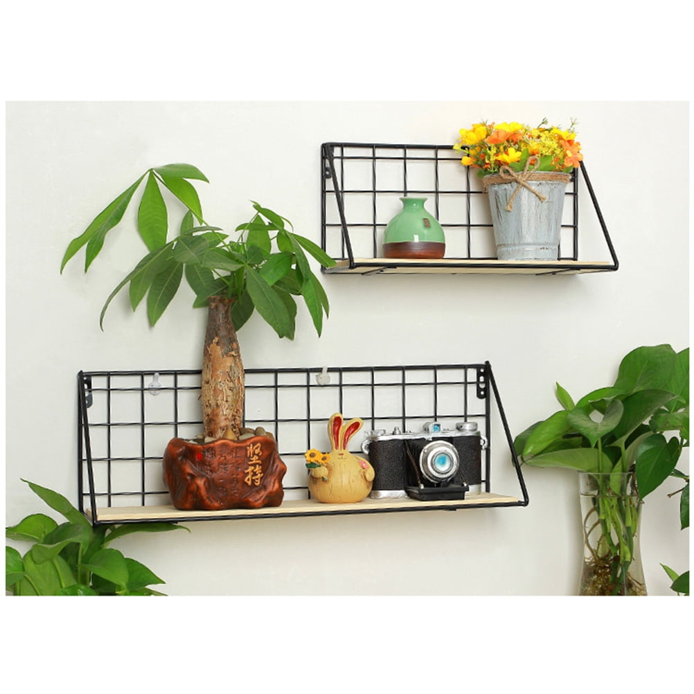 Raindrops Wall Wrought Iron Shelf Wall-mounted Storage Rack Bookshelf ...