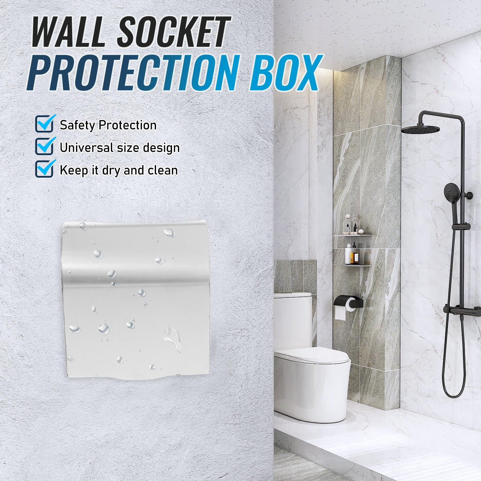 Raindrops Waterproof Stainless Steel Socket Cover for Outdoor ...