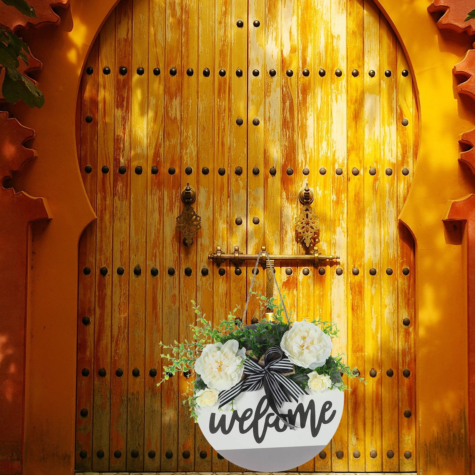 Raindrops Welcome Sign Wooden Welcome Door Plate Hanging Decor Front ...