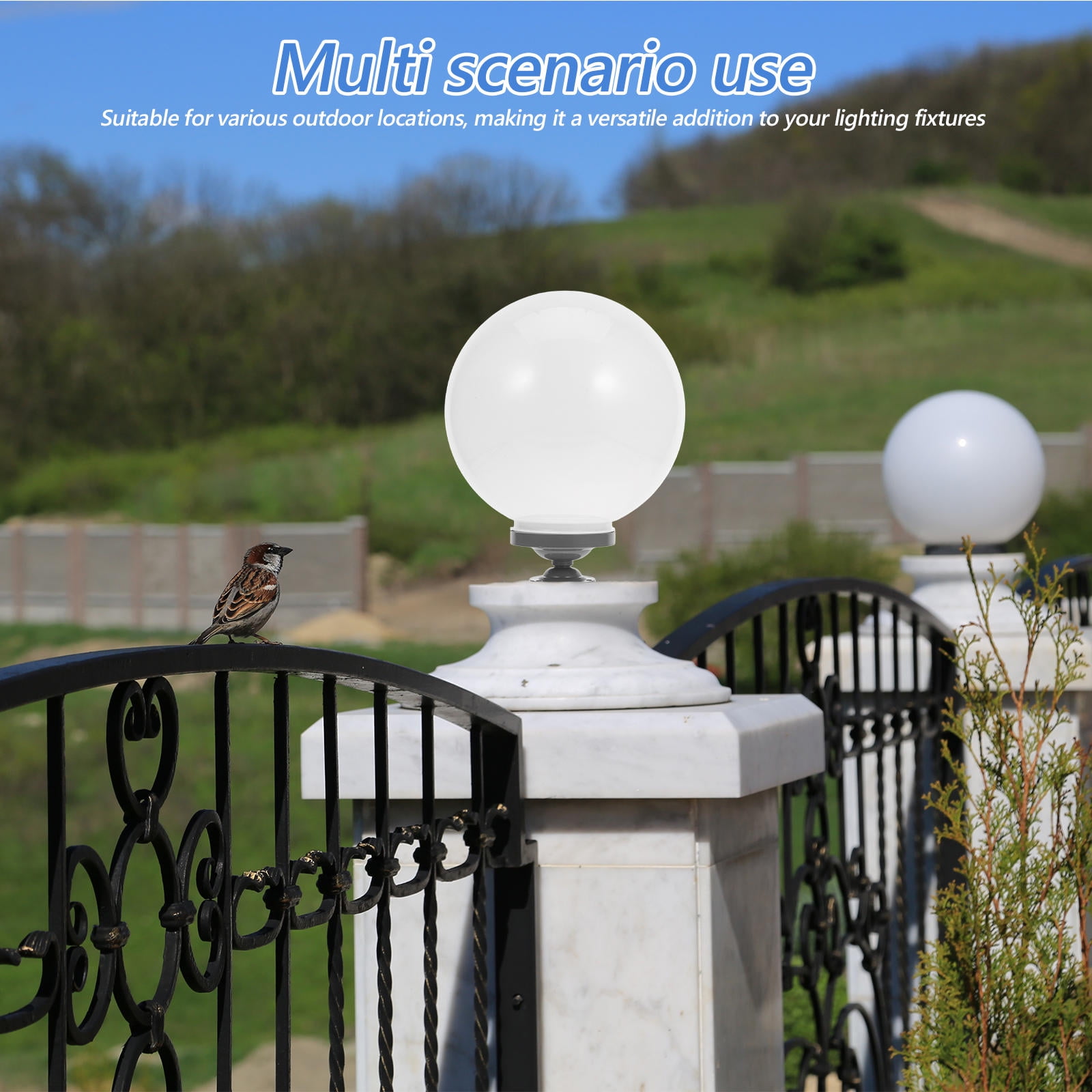 Raindrops White Acrylic Outdoor Lamp Shade Globe for Street Lamps Fence ...