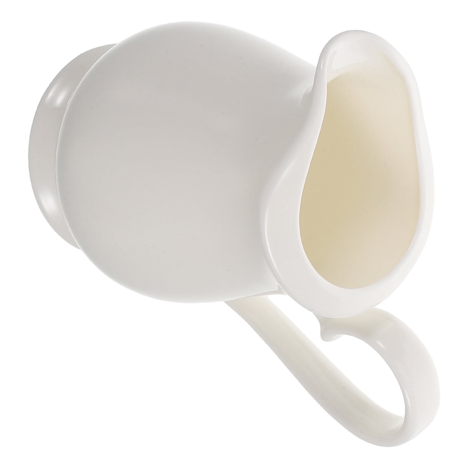 Raindrops White Ceramic Creamers With Handle Small Syrup Pitcher For Farmhouse Coffee Milk ...