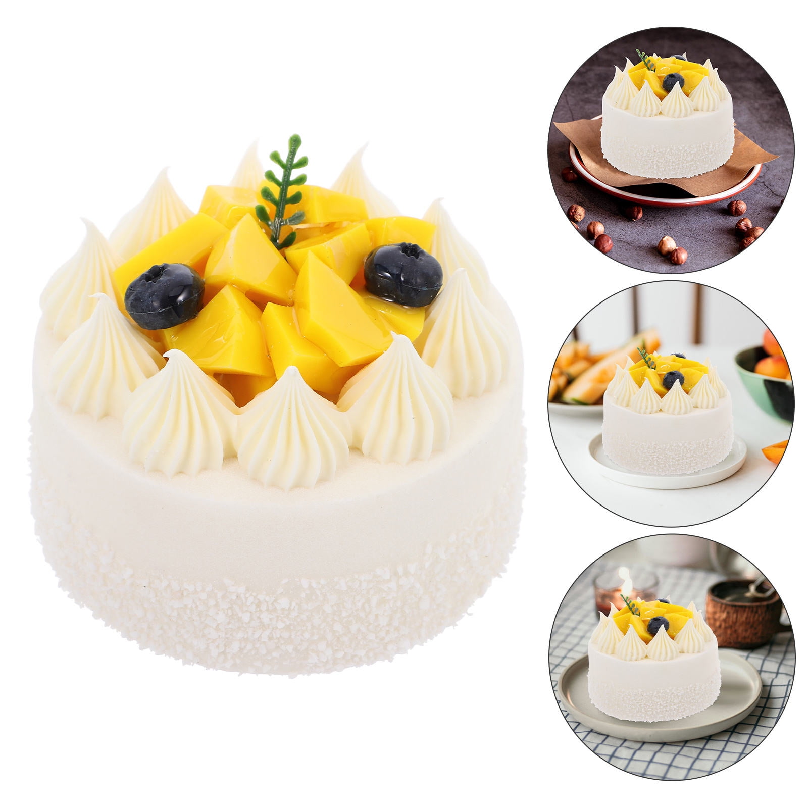 Raindrops White PVC Fake Cake Model for Decoration Highly Realistic ...