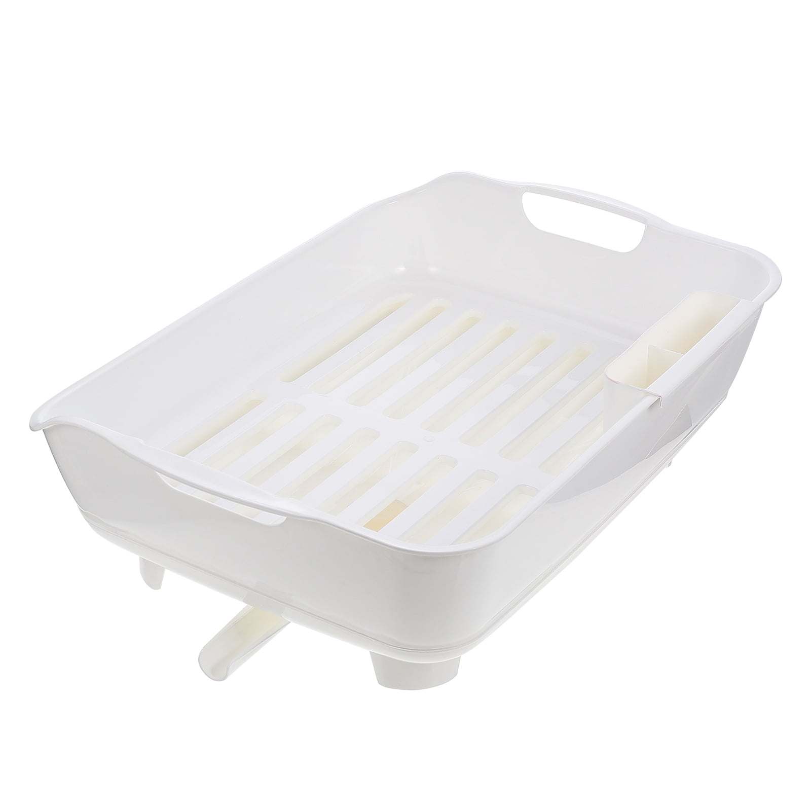 Raindrops White Plastic Dish Drying Rack for Kitchen Storage with ...
