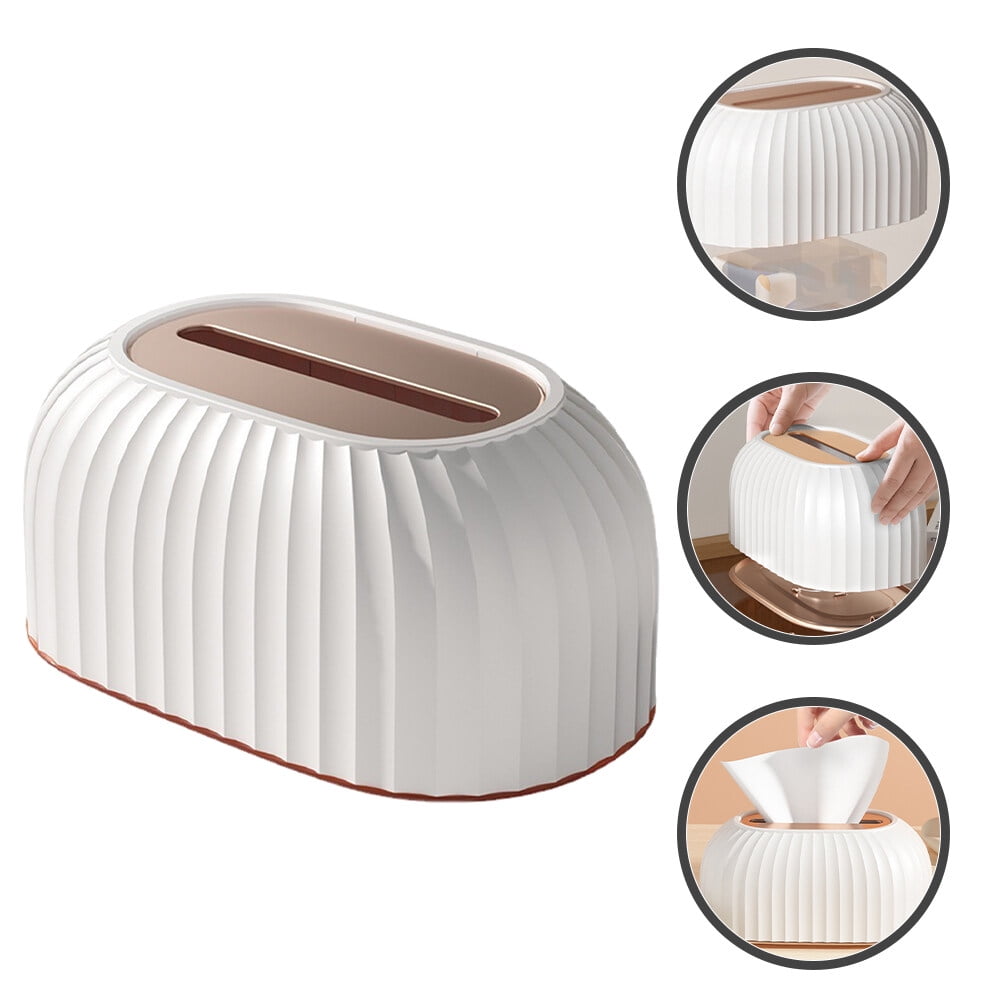 Raindrops White Tissue Box Cover with Compact Size for Easy Storage and ...