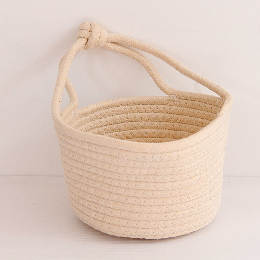 Raindrops Wicker Macrame Cord Hanging Basket Storage Baskets Baby Beige ...