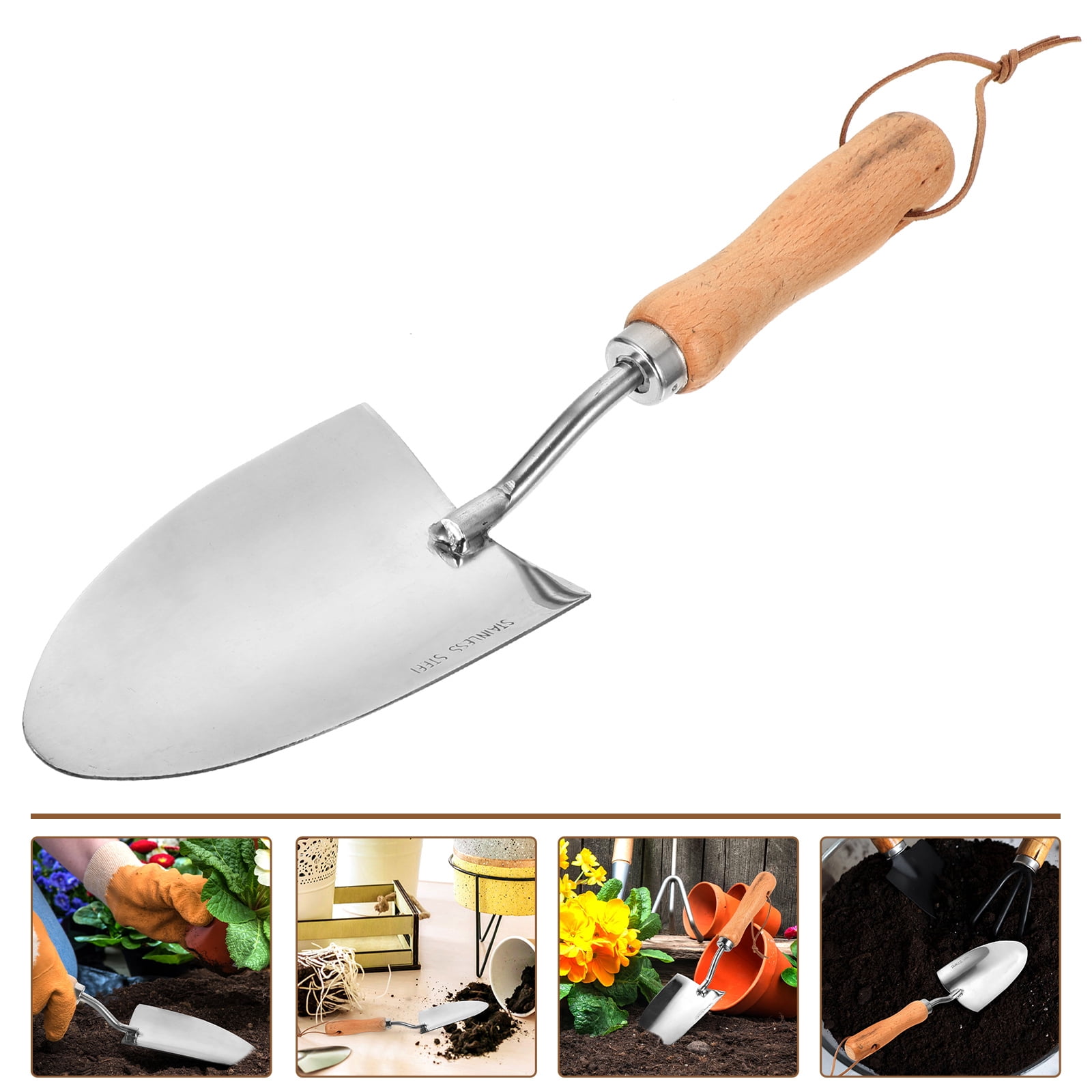 Raindrops Wide Spade Shovel 1Pcs for Gardening Tools in Stainless Steel ...