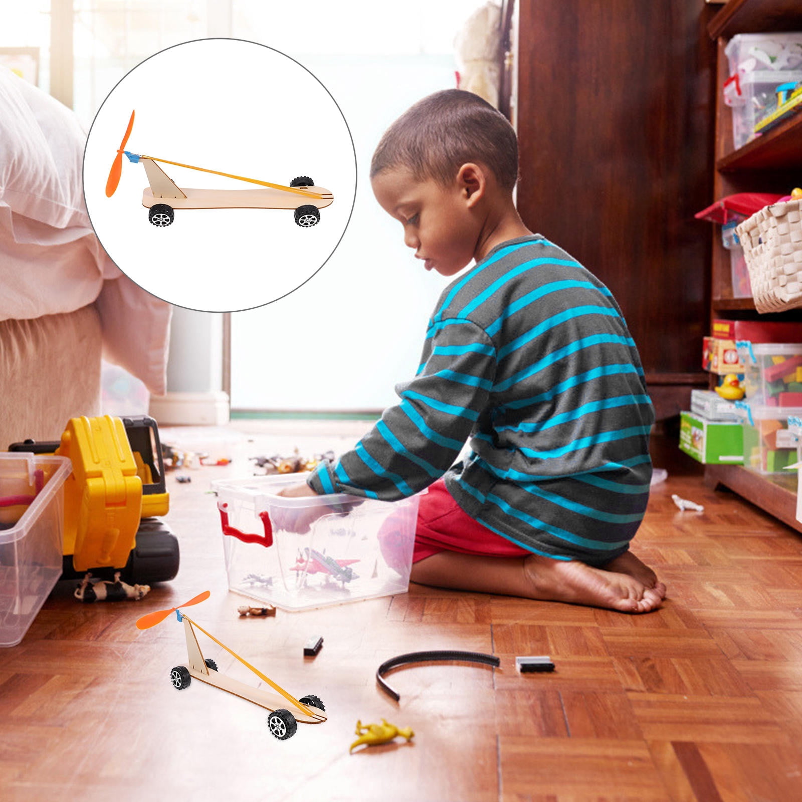 Raindrops Wind Powered Car Toy Made of Plastic for Kids Playing Safe ...
