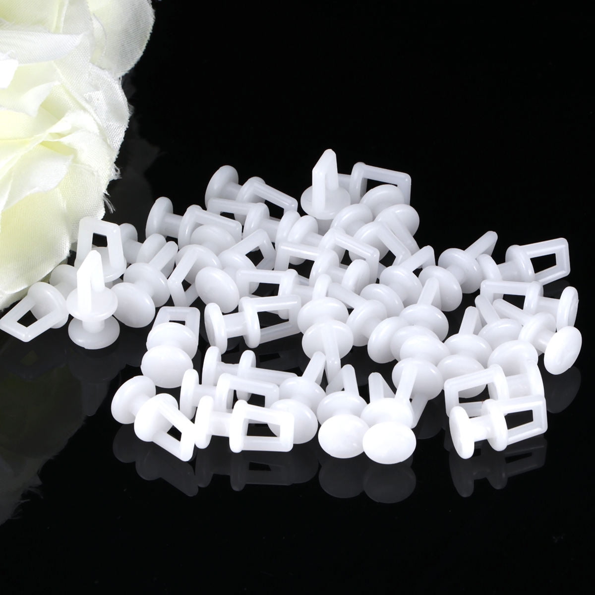 Raindrops Window Rods for Curtains 100Set White Plastic Curtain Rollers ...