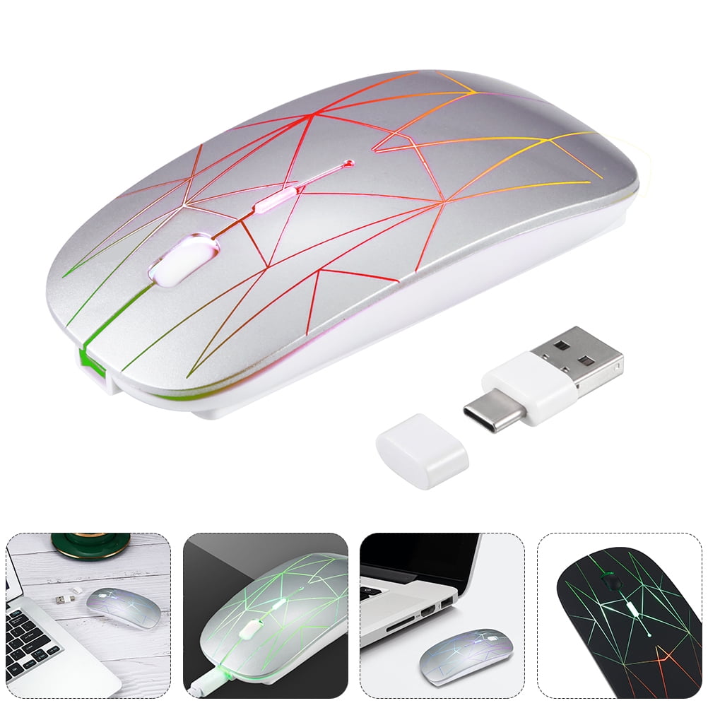 Raindrops Wireless Mouse DPI Adjustable Gaming Computer Mouse RGB ...
