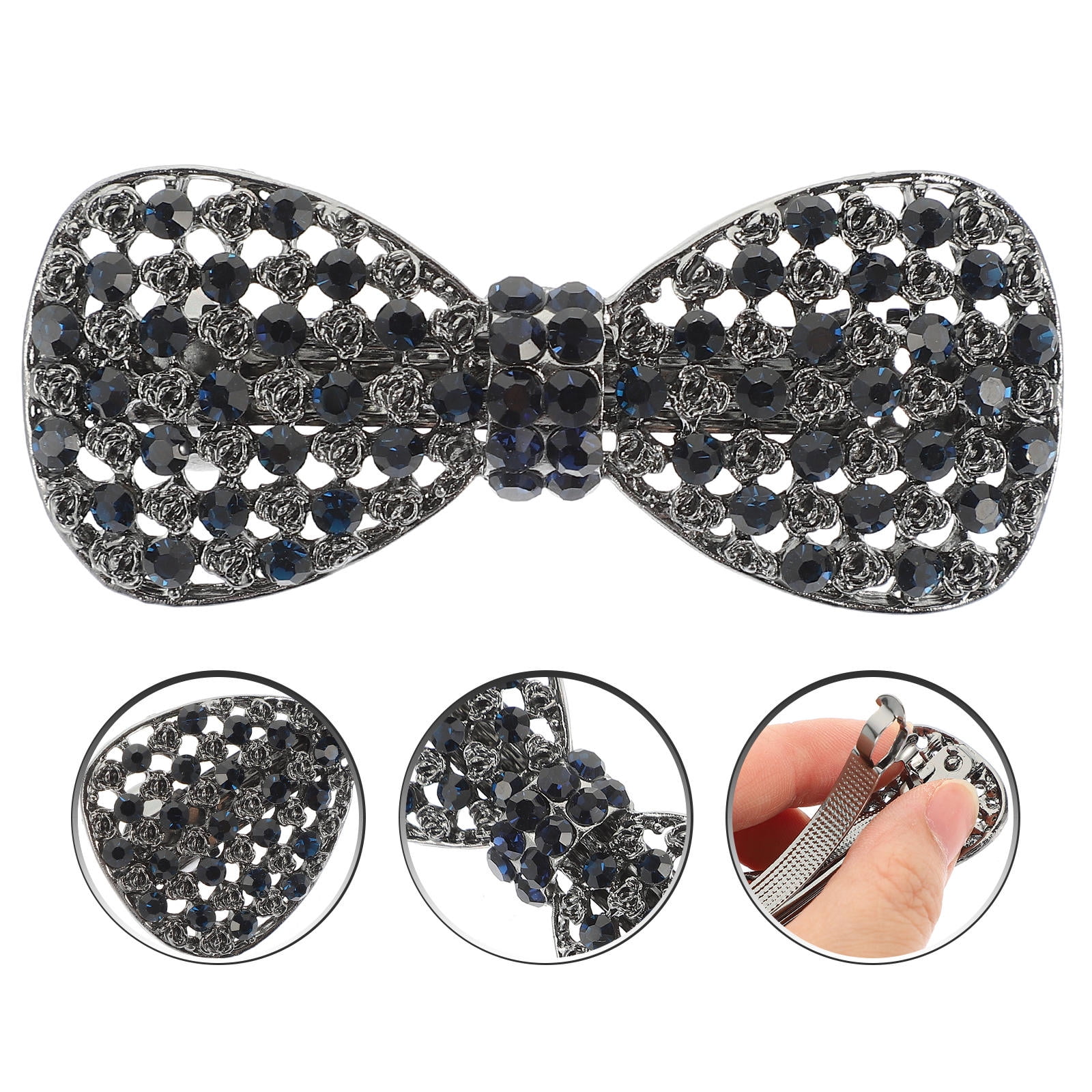 Raindrops Women Rhinestone Hair Clips Bow Hairpin Girls Miss - Walmart.com