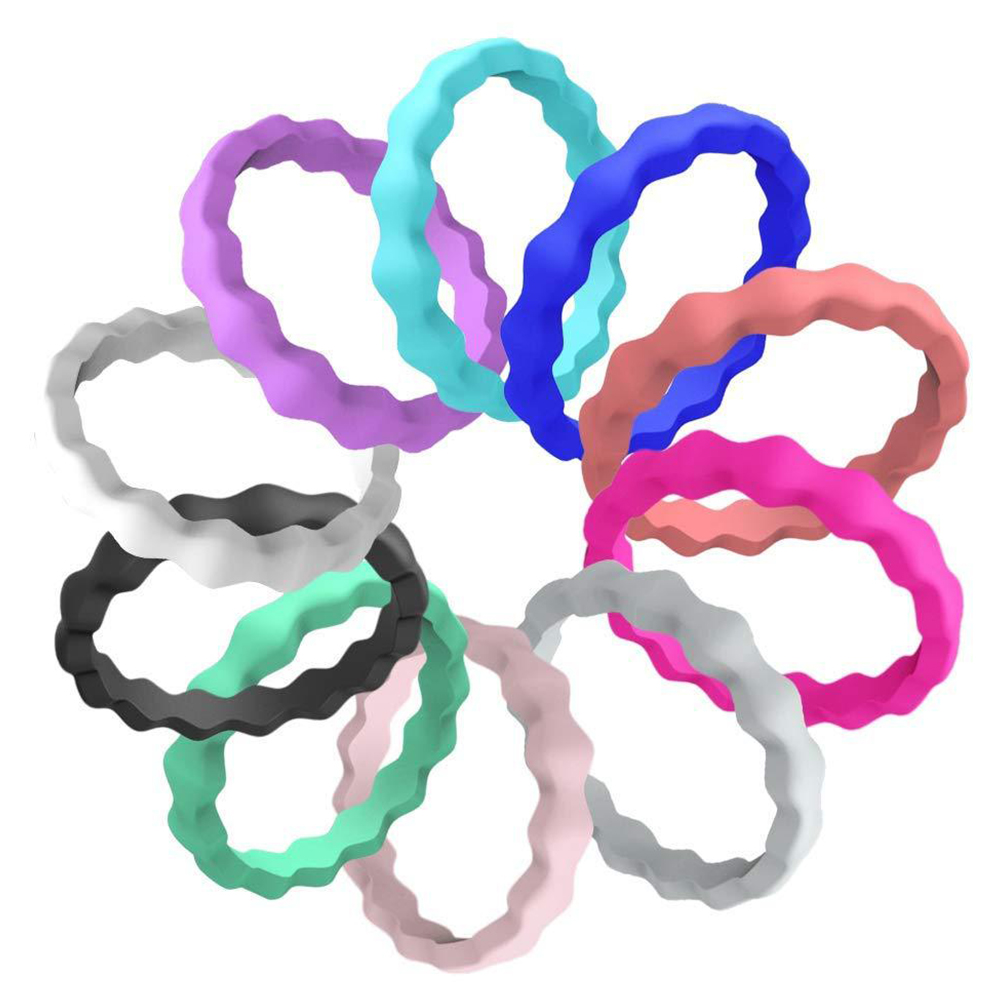 Raindrops Women Silicone Rings Wide for Wedding Made of Grade Silicone ...