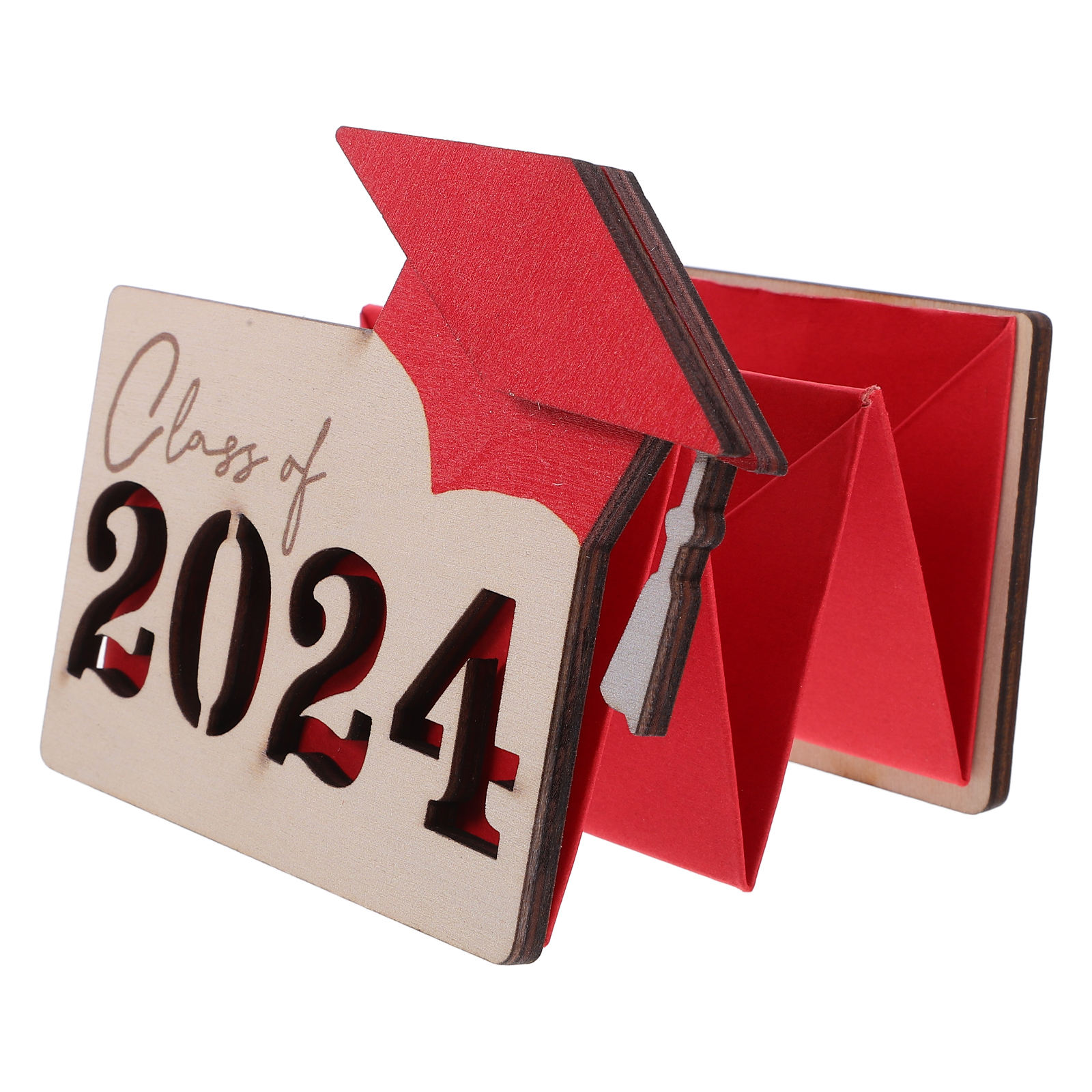 Raindrops Wood Graduation Card Holder for Organize Red Color Wooden ...