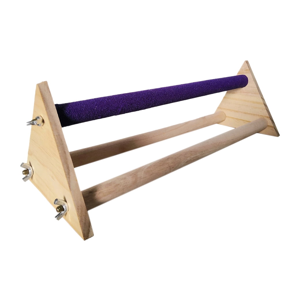 Raindrops Wood Parrot Perch Stand Parrot Nibble Toy Triangle Ladder and ...