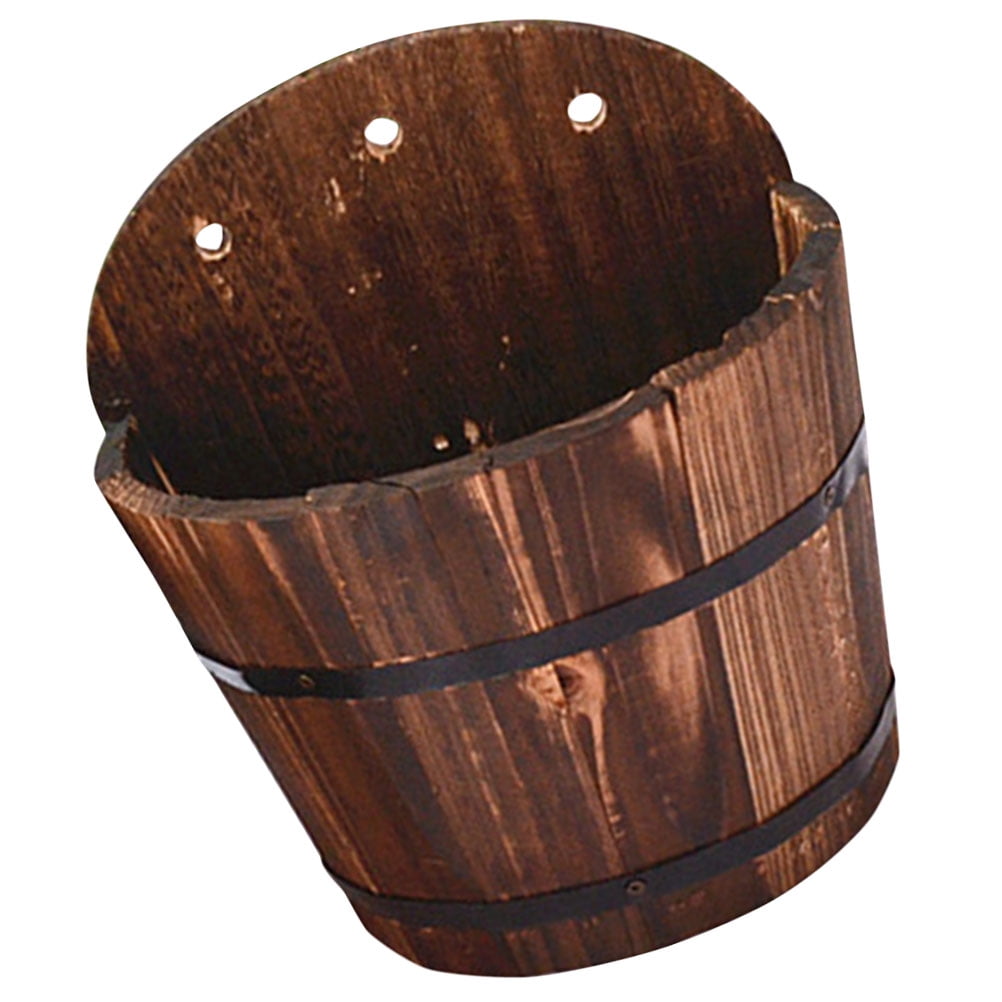 Raindrops Wood Plant Pot Rustic Succulent Pot Barrel Vintage Planting ...