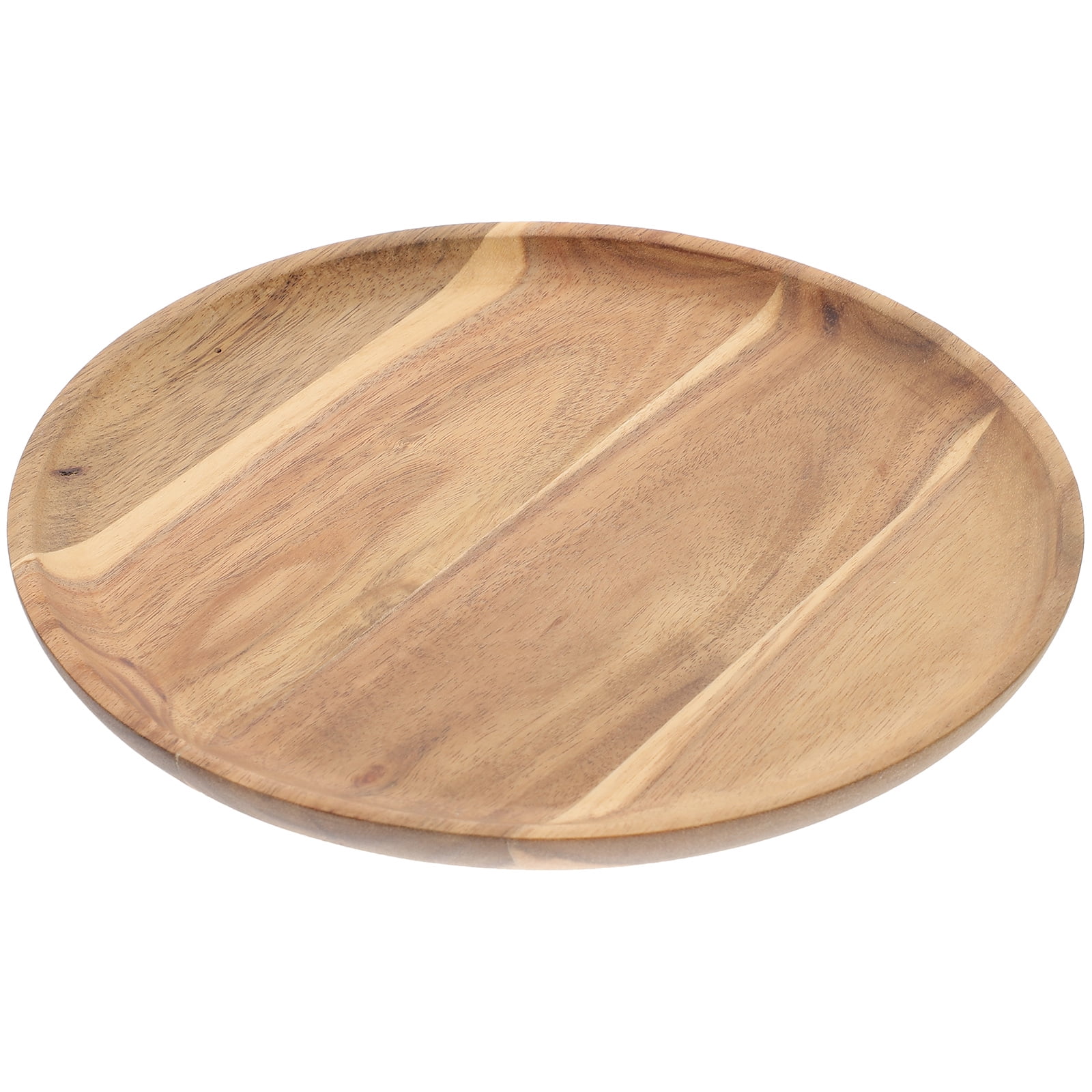 Raindrops Wood Serving Tray Round Wooden Plate Dessert Serving Tray ...
