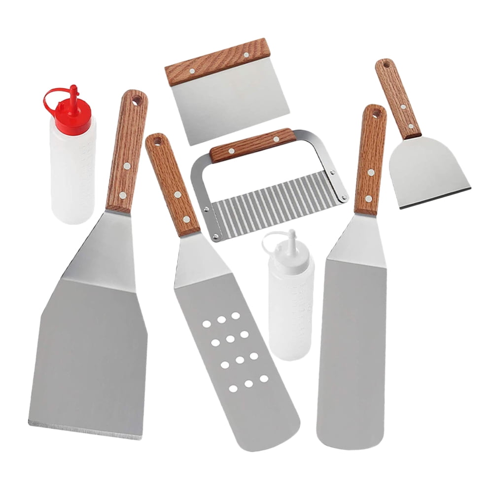 Raindrops Wood and Stainless Steel BBQ Tool Set for Outdoor Barbecue ...