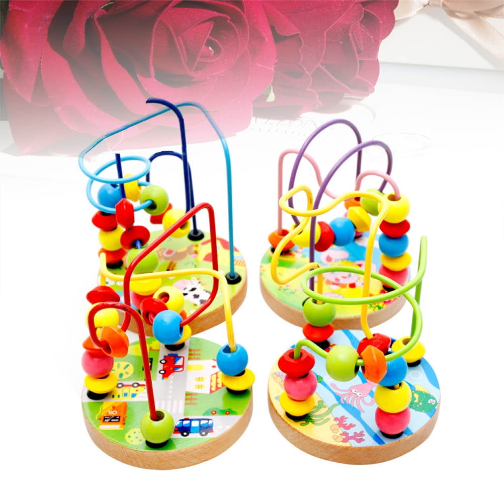 Raindrops Wooden Bead Maze Toy for Children Playing Assorted Color ...