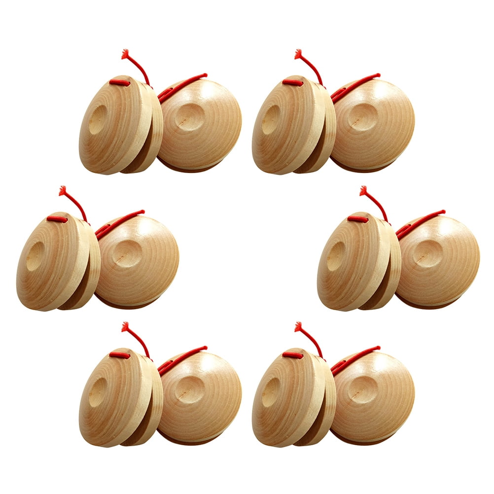 Raindrops Wooden Castanet Percussion Instrument for Kids Playing Beige ...