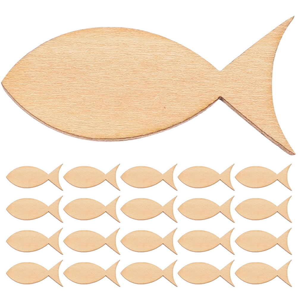 Raindrops Wooden Fish Cutouts for DIY Craft Unfinished Wood Slices ...