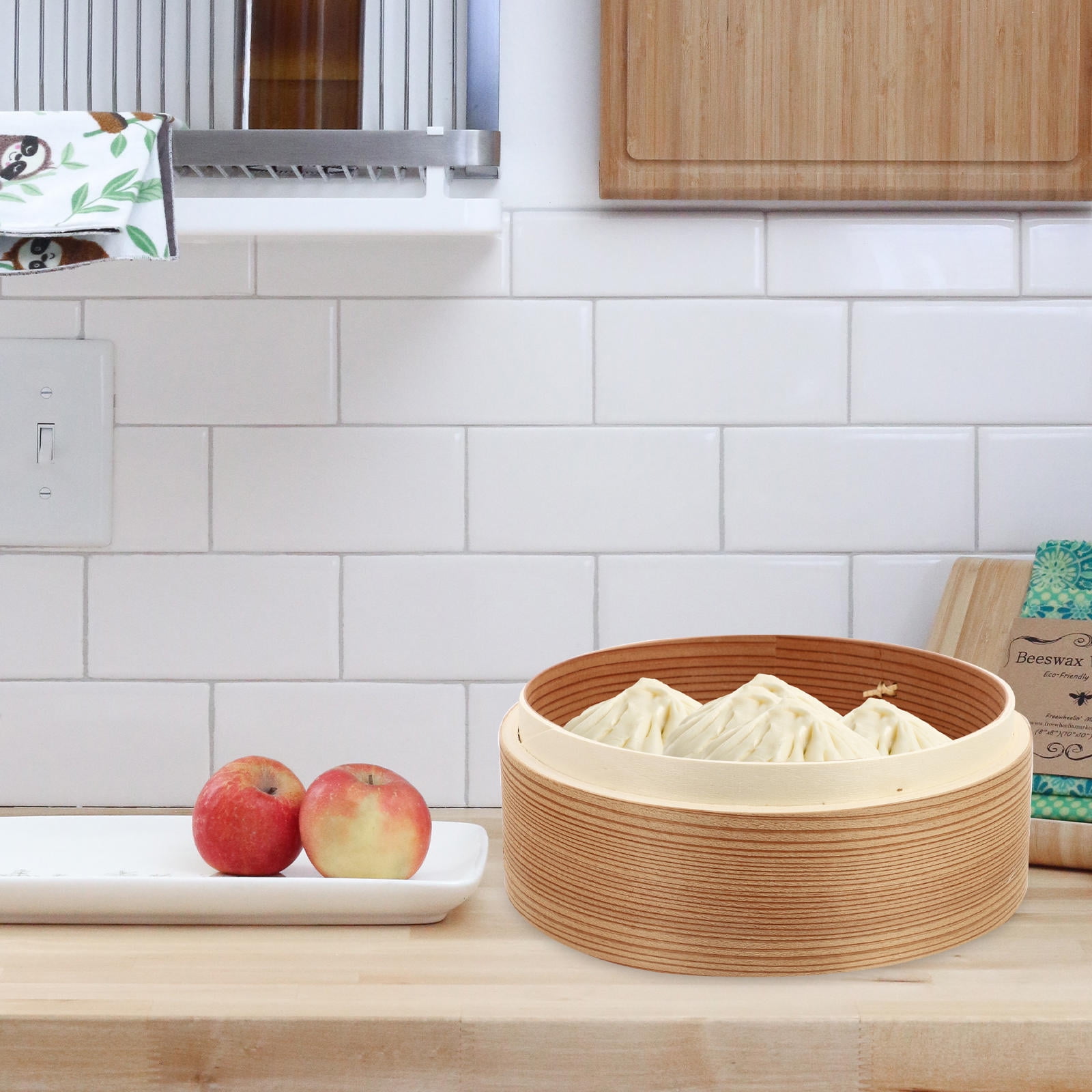 Raindrops Wooden Food Steamer Basket for Kitchen to Steam Stuffed Buns ...