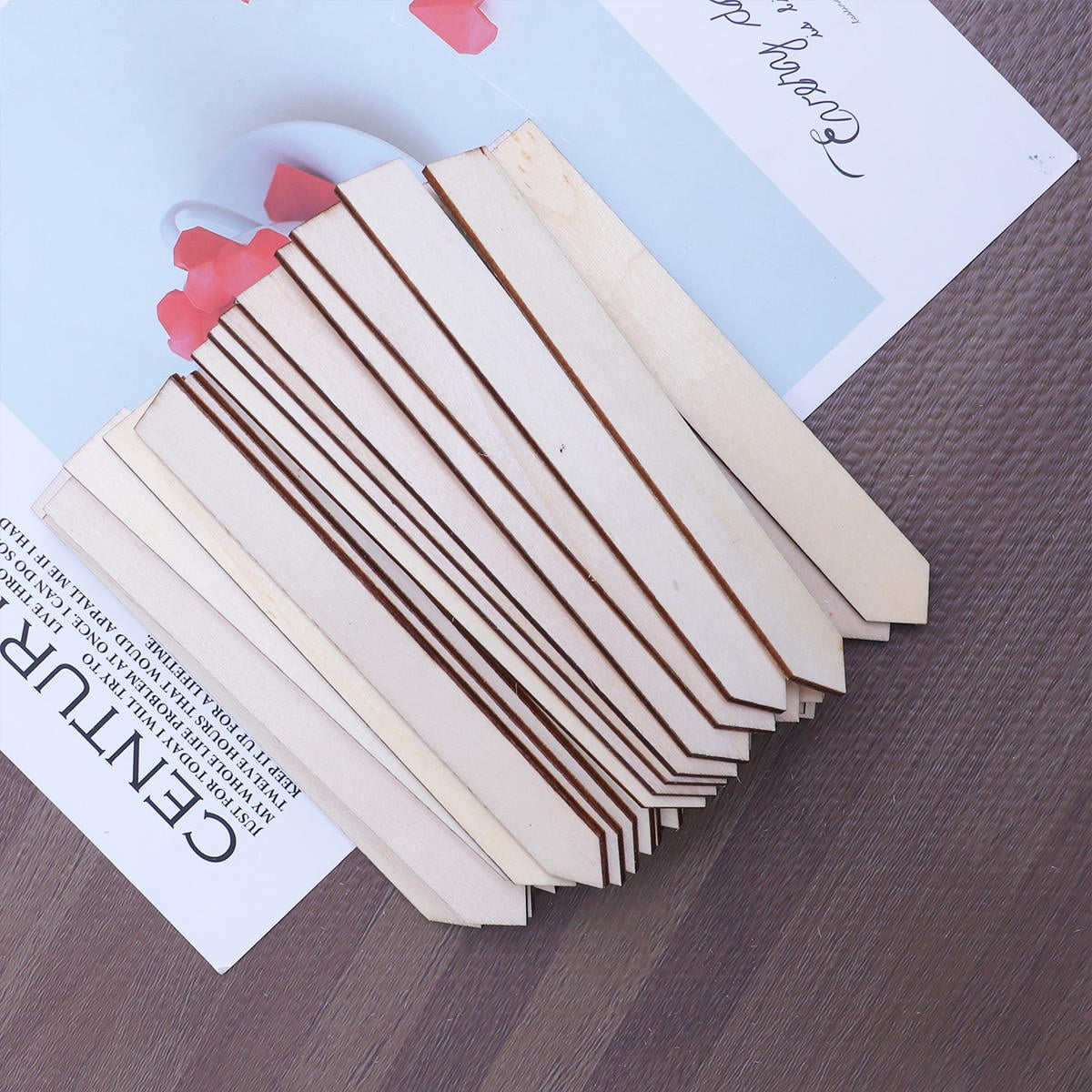 Raindrops Wooden Garden Labels for Marking Use Beige Long Strip Stake ...