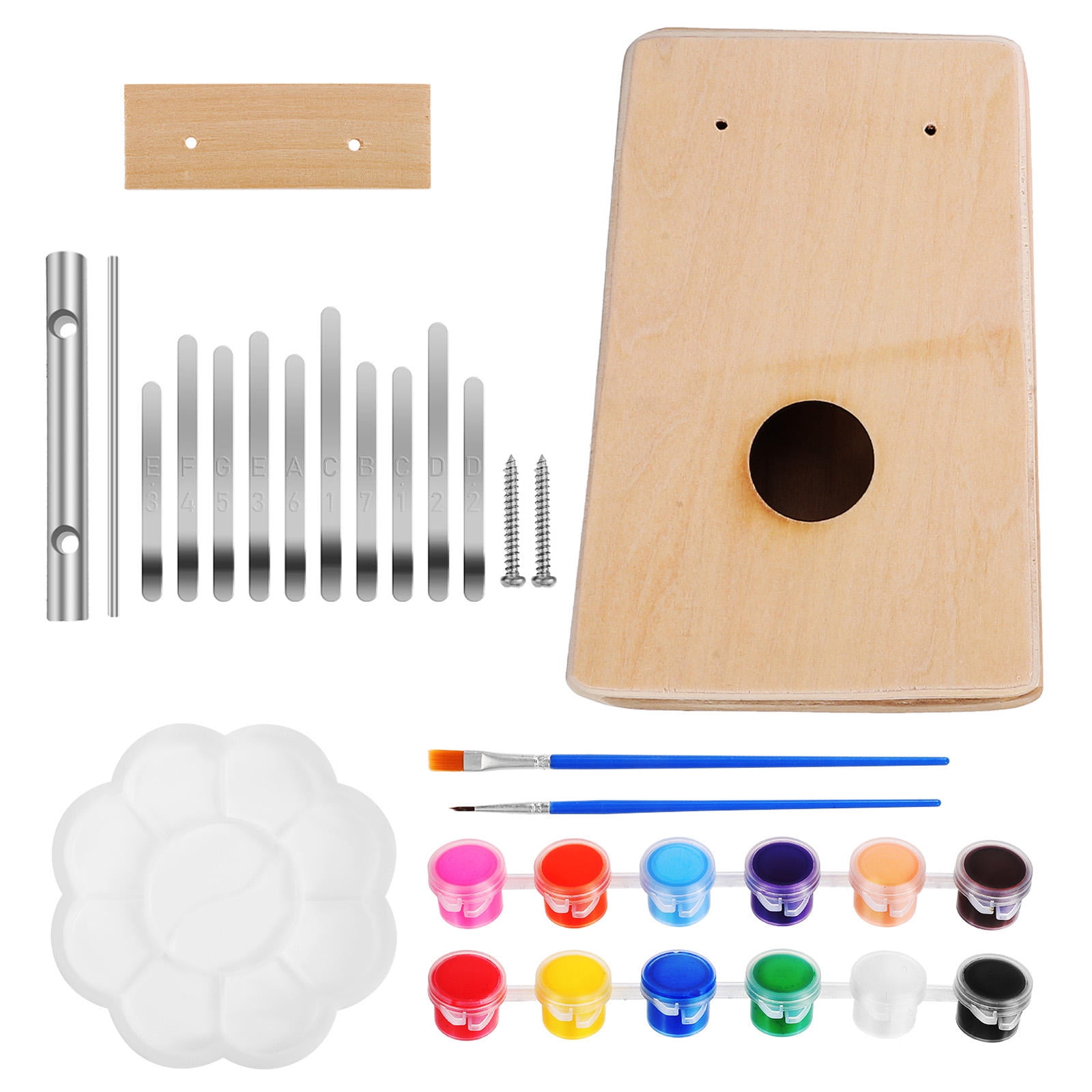 Raindrops Wooden Kalimba Piano for Kids with Paint Set 10 Keys Small ...
