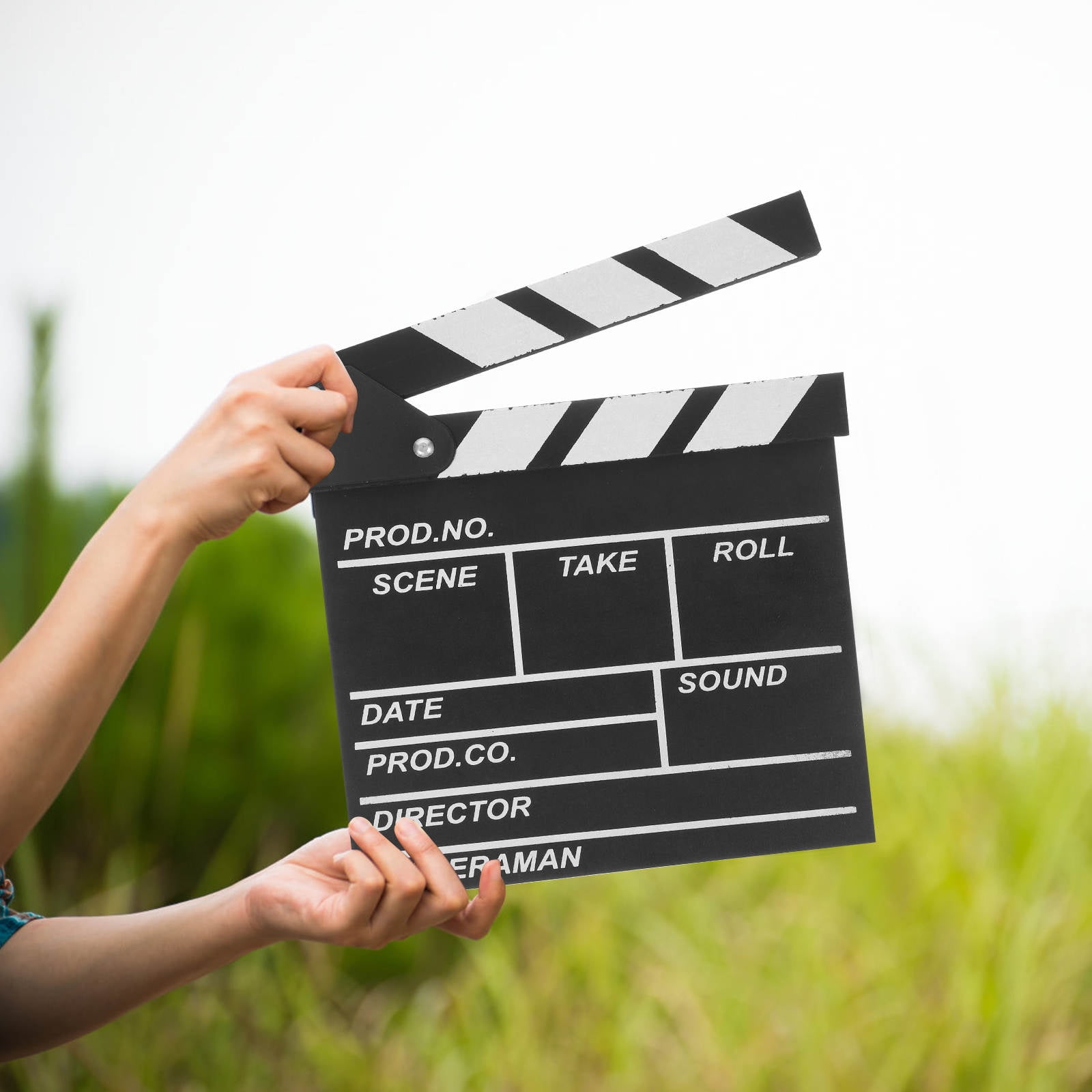 Raindrops Wooden Movie Clapboard for Film Shooting and Parties Black ...