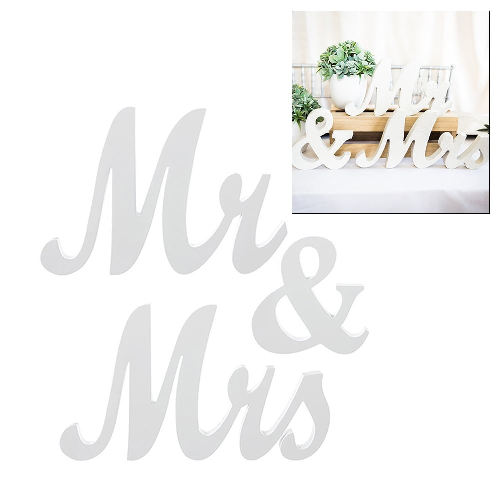 Raindrops Wooden Mr & Mrs Signs for Wedding Party Decoration ...