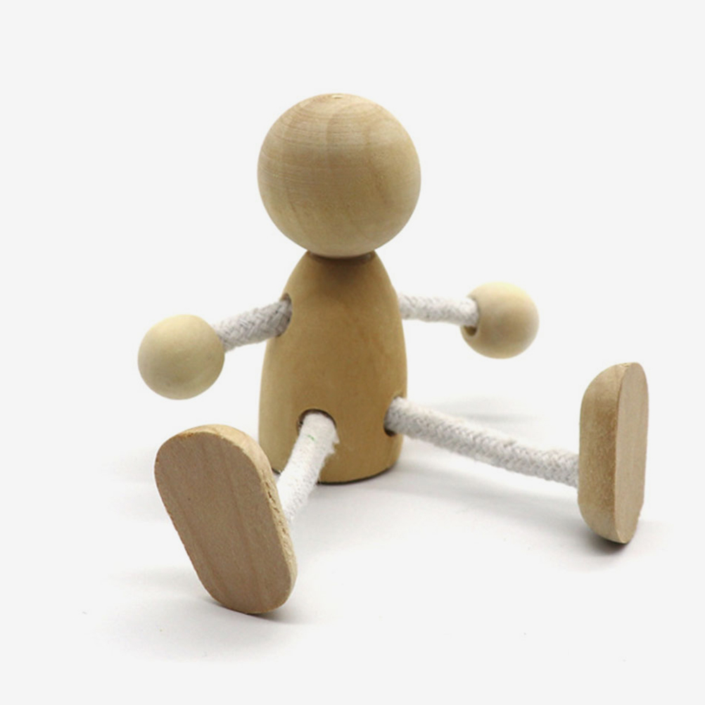 Raindrops Wooden Peg Dolls for DIY Craft Projects Khaki Color 6 Pieces ...