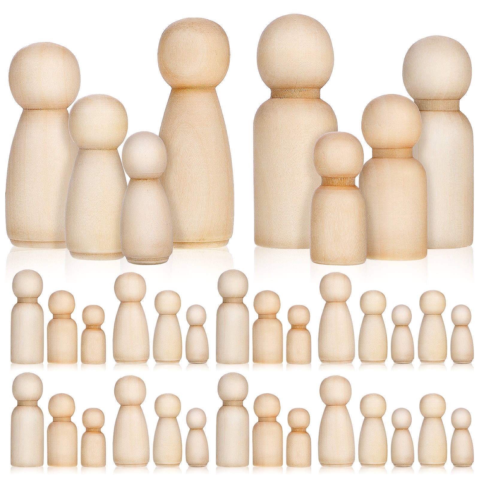 Raindrops Wooden Peg Dolls for Painting Assorted Color High Quality ...