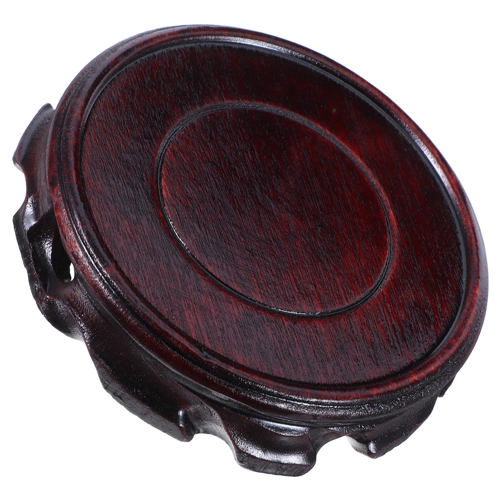 Raindrops Wooden Plant Stand Round Wood Display Base for Teapots and ...