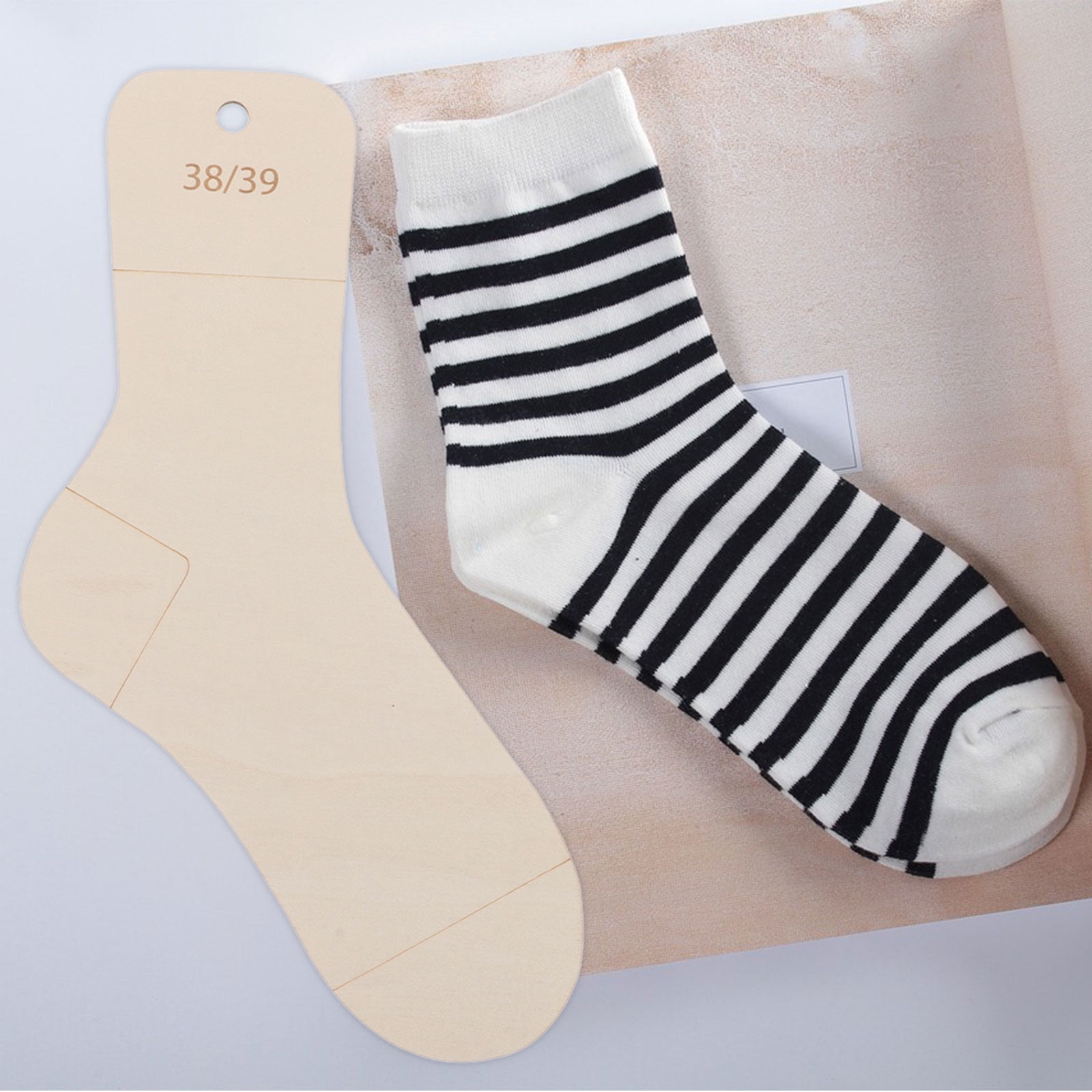 Raindrops Wooden Sock Blockers for Knitting with Decorative Cutouts and ...