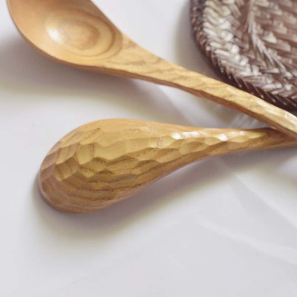 Raindrops Wooden Soup Spoon Hand Carved Tortoise Shell Design for ...