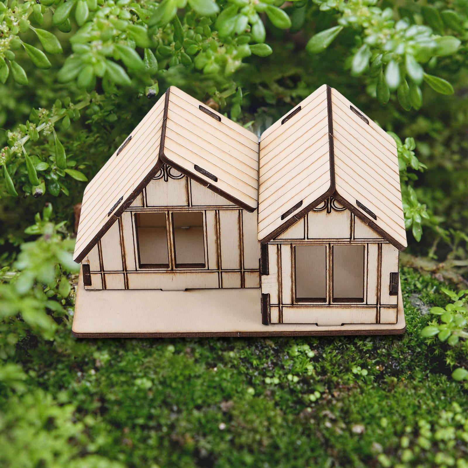 Raindrops Wooden Unfinished House Craft Kit for Kids Paint Model Puzzle ...