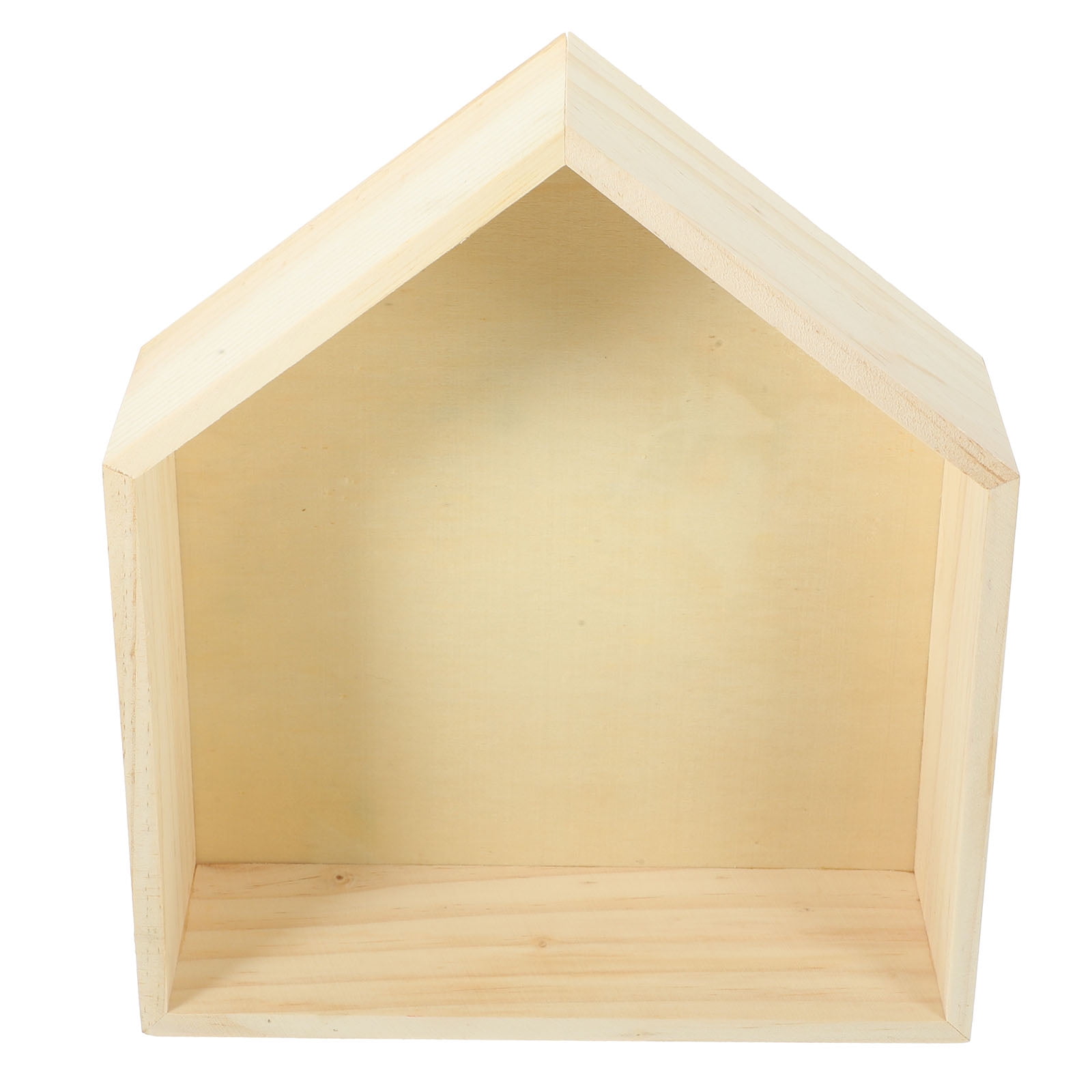 Raindrops Wooden Wall Floating Shelf House Shape Wall Mounted Shelf for ...