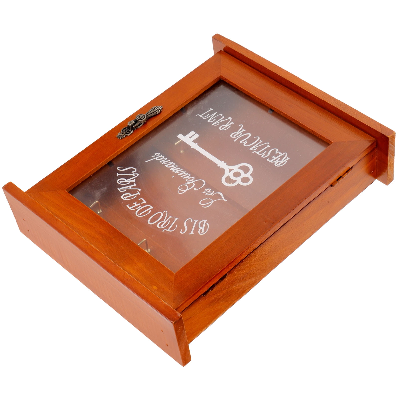 Raindrops Wooden Wall Mounted Key Cabinet with Panel Door for Key ...