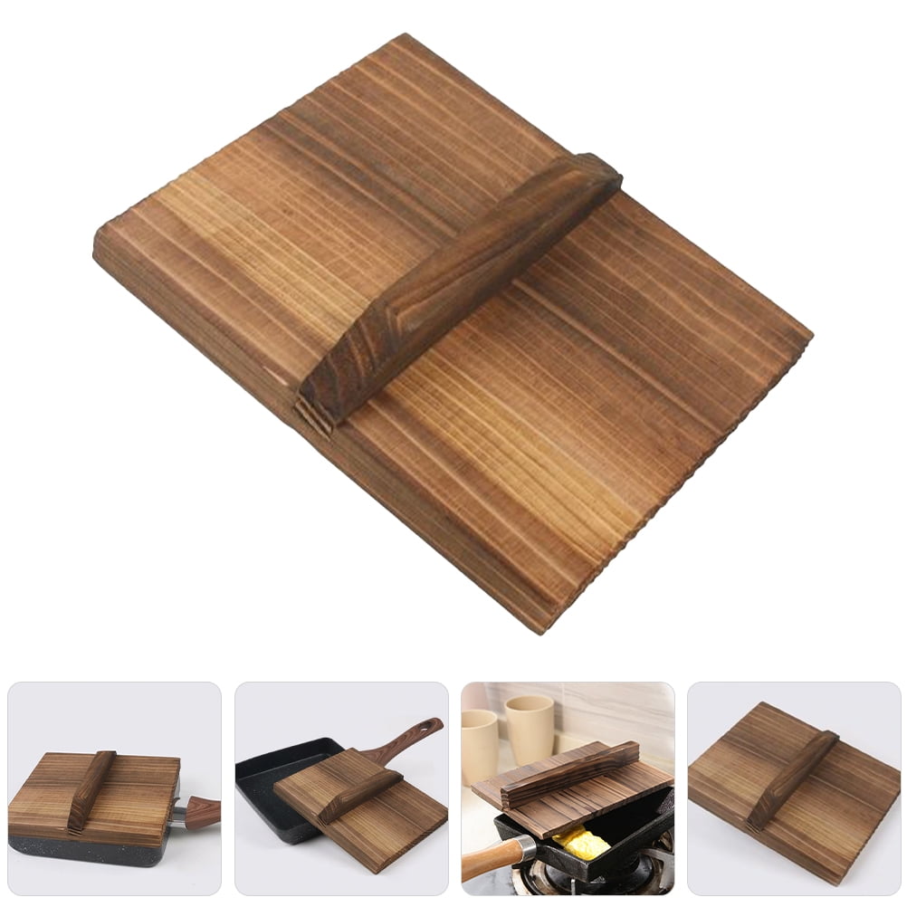 Raindrops Wooden Wok Lid with Handle for Kitchen Cooking Tamagoyaki Pan ...