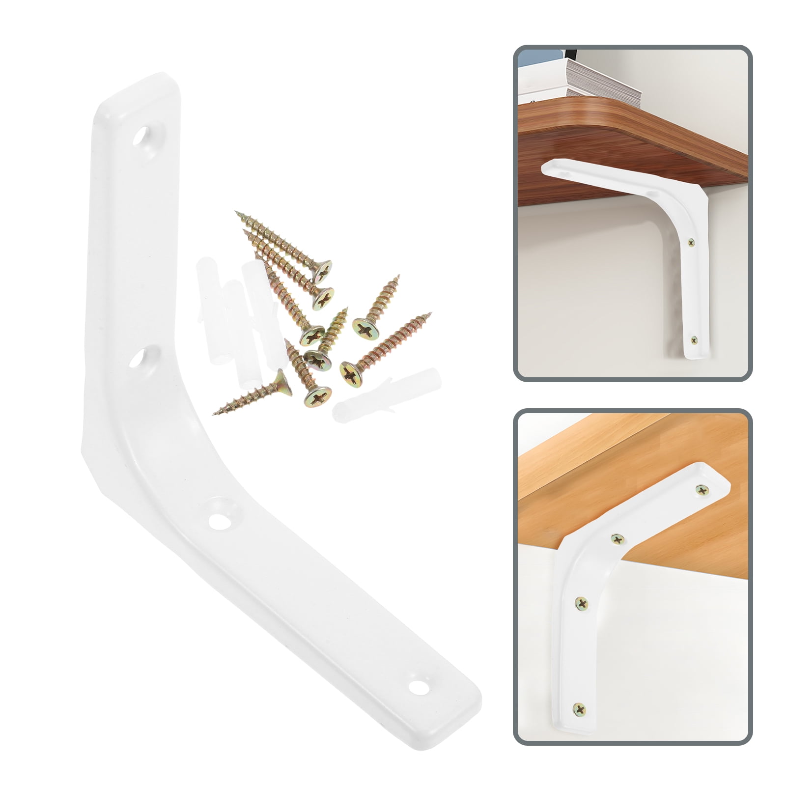 Raindrops Worgeous 2pcs White Triangle Shelf Brackets for Wall Mounting ...
