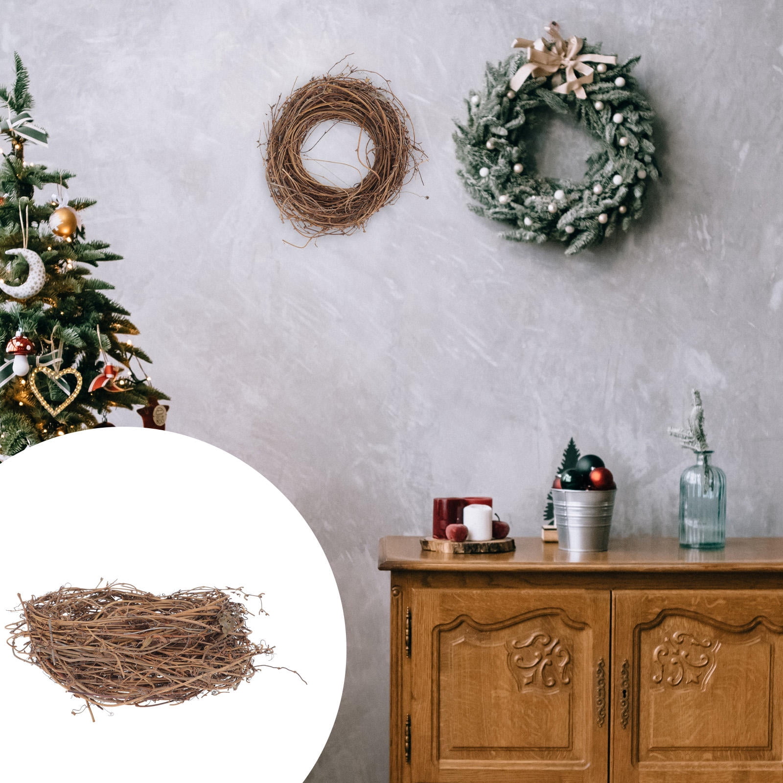 Raindrops Wreath DIY Rattan for Decoration Classic Festival Craft ...
