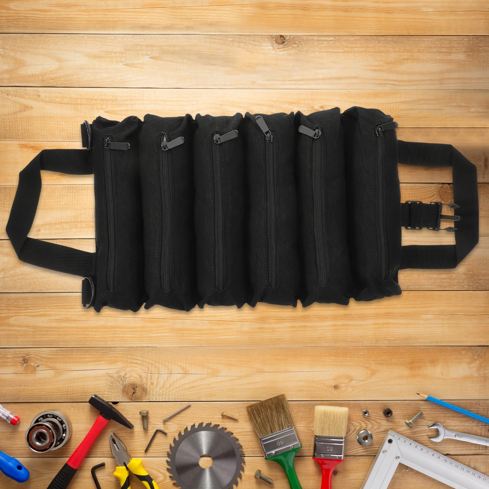 Raindrops Tool Roll Organizer Bag for Carpenters, Wrench Storage Pouch ...