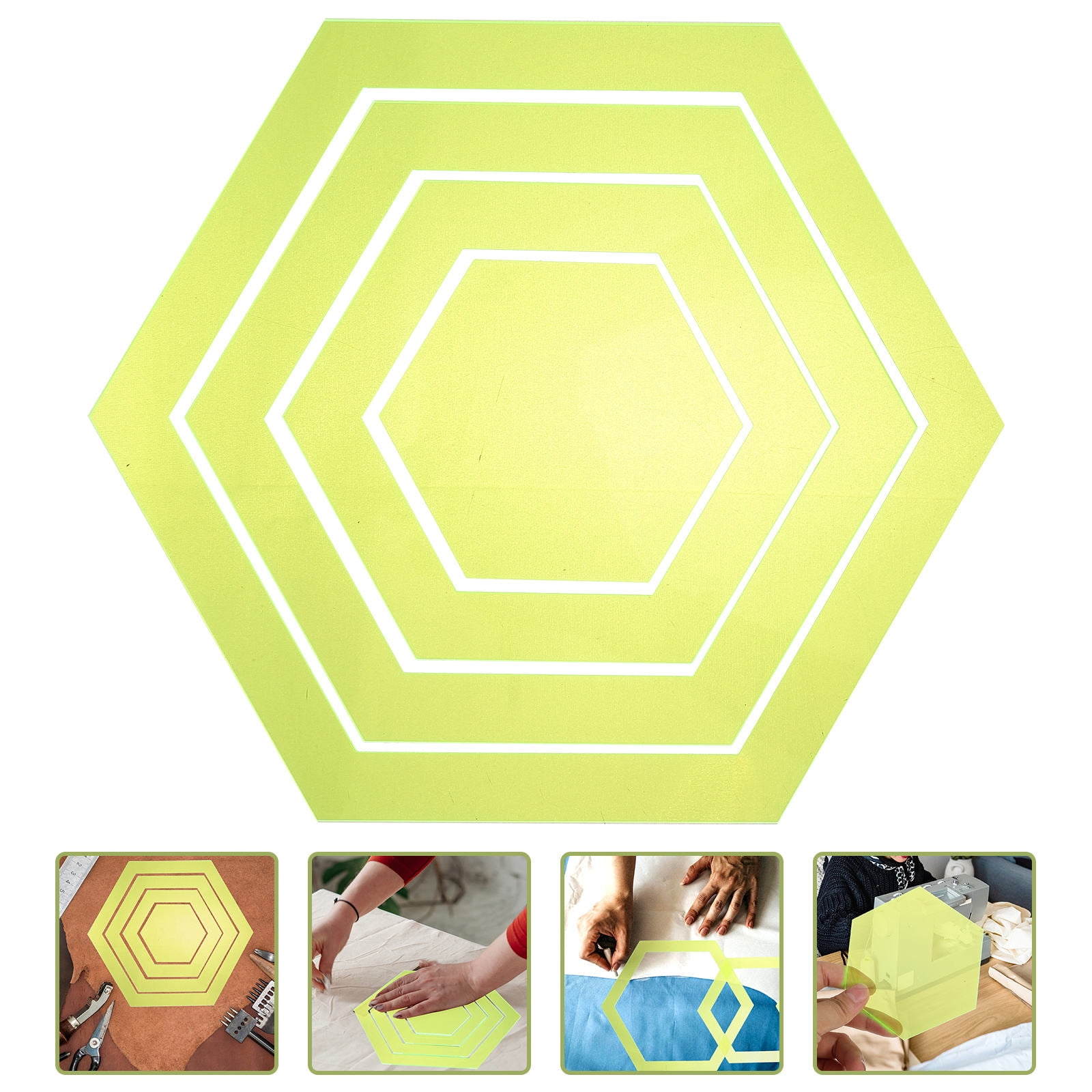 Raindrops Yellow Acrylic Quilting Ruler for Home Use Hexagon Shaped ...