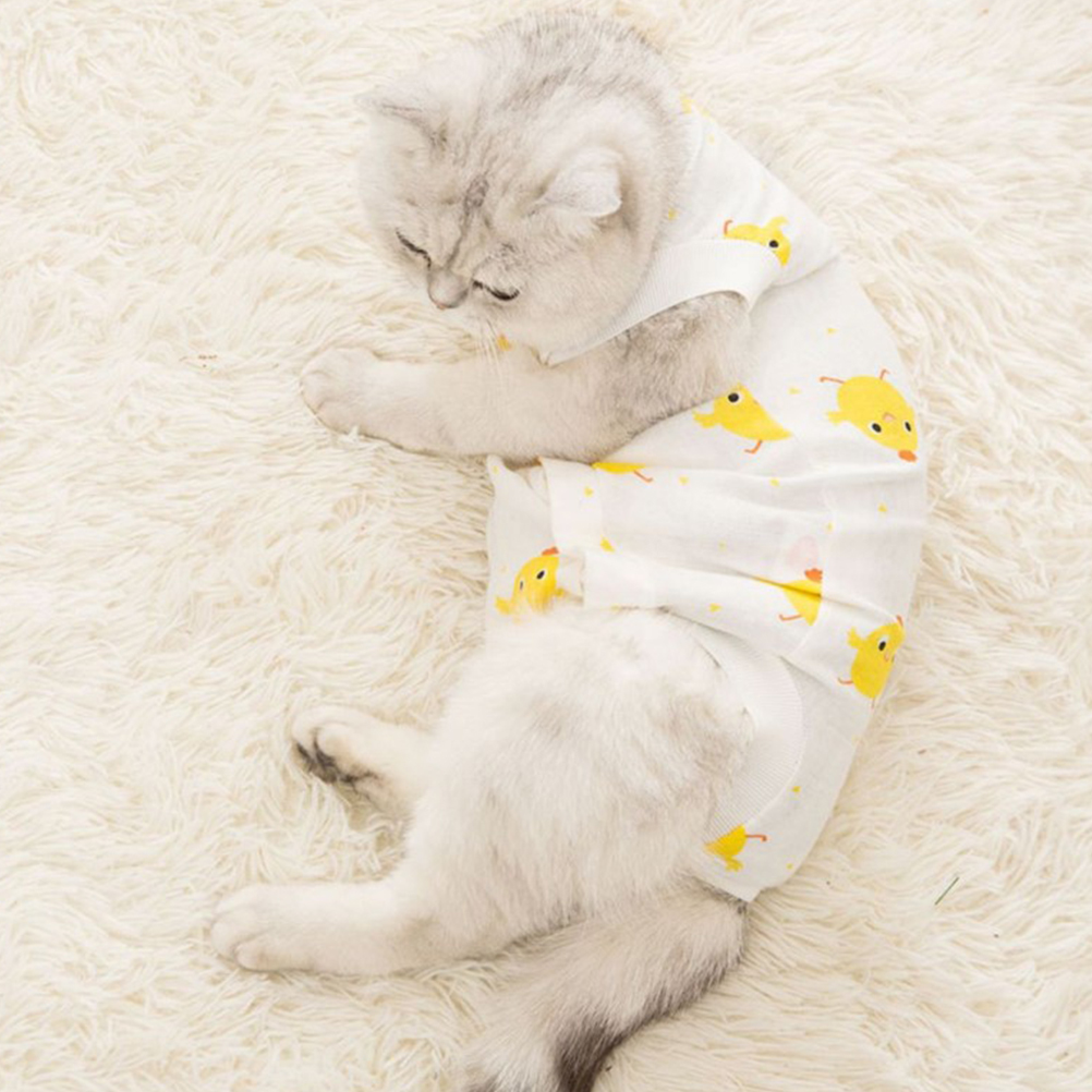 Raindrops Yellow Cat Suit with Gauze and Sweat Cloth Material for Pet ...