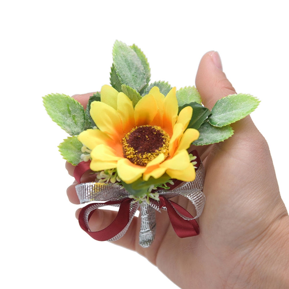 Raindrops Yellow Cloth Bridal Corsage with Elegant Flower Design for ...