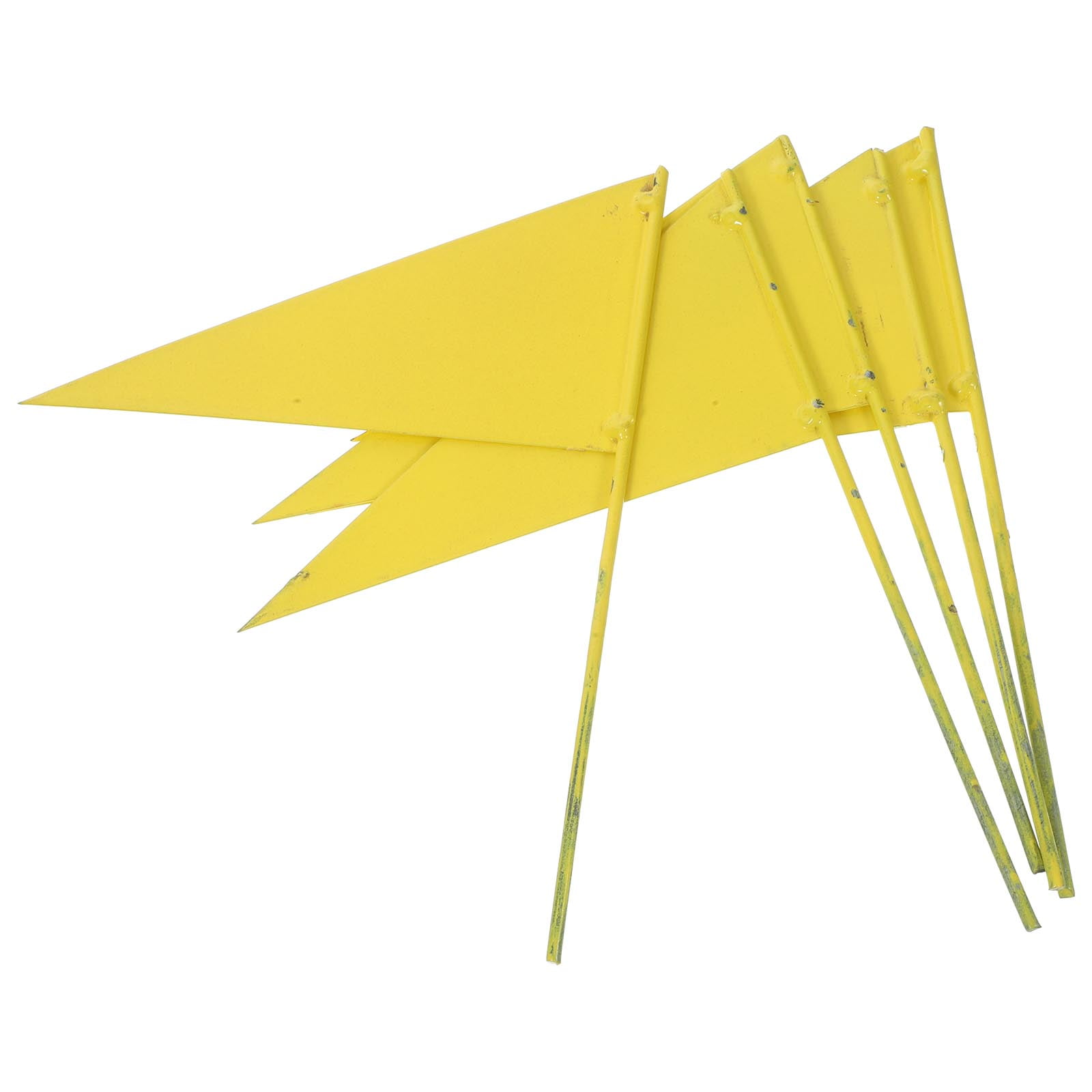 Raindrops Yellow Iron Marking Flags with Steel Pole for Lawn Decoration ...