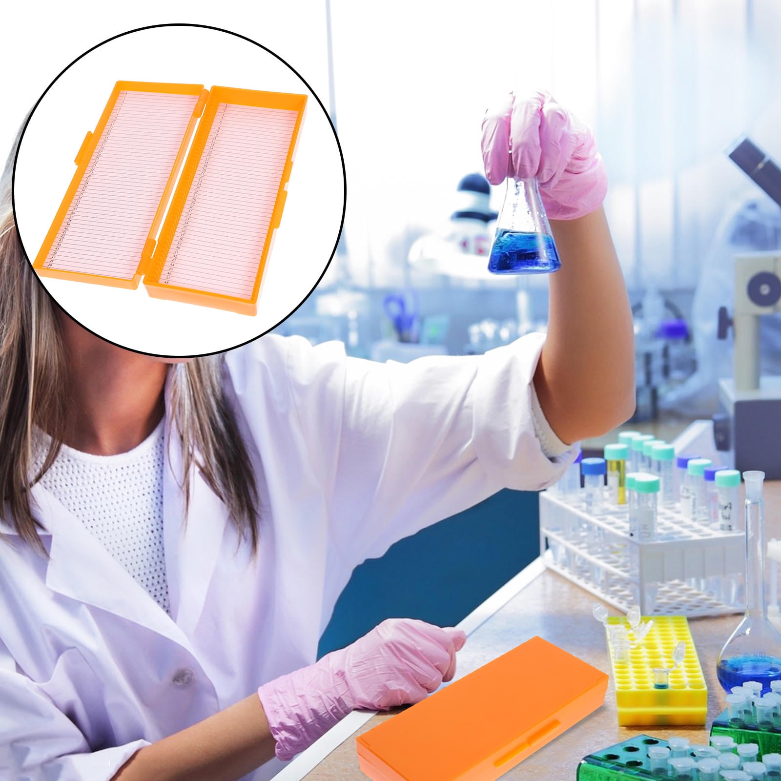 Raindrops Yellow Microscope Slide Storage Box for Organized Slide ...