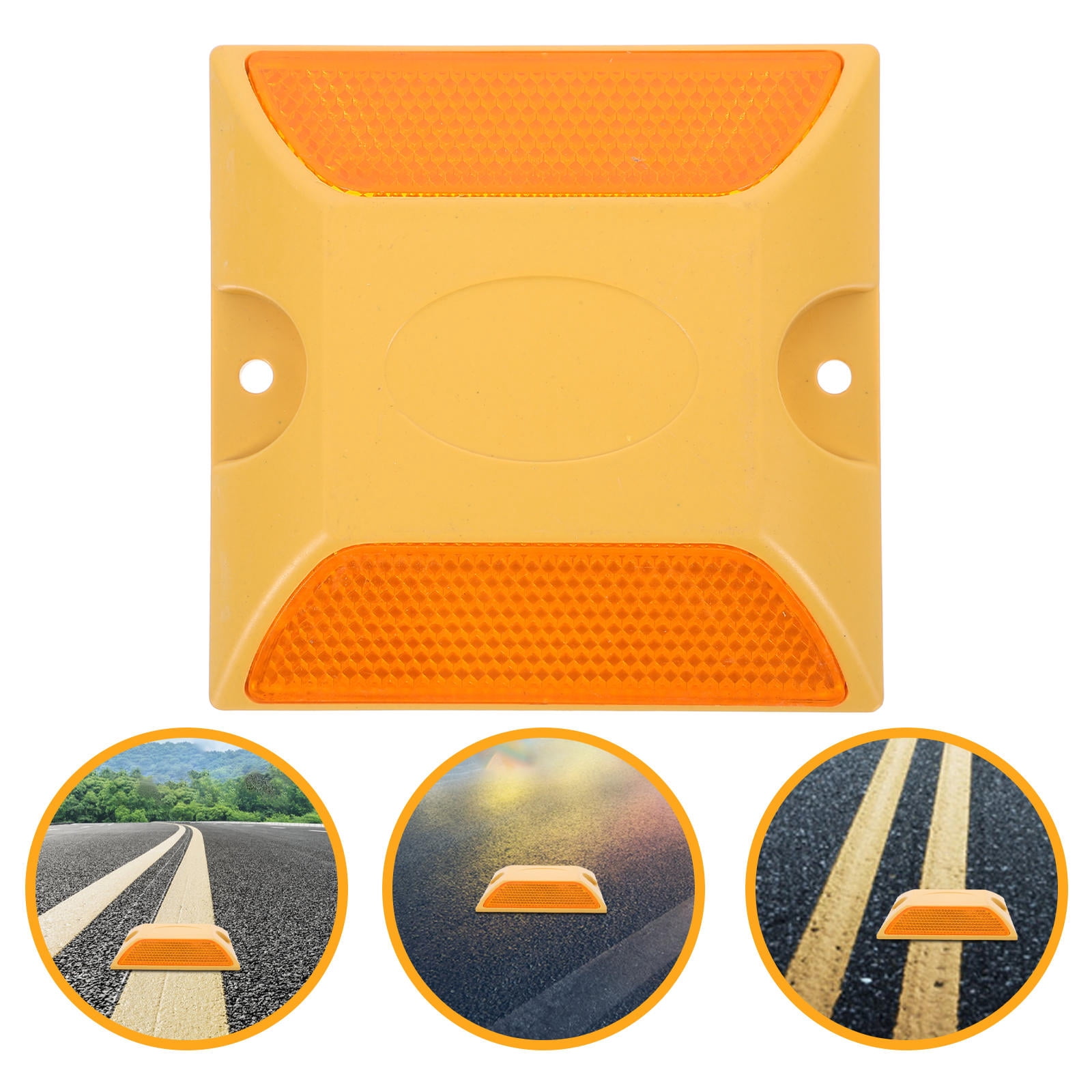 Raindrops Reflective Road Bump Markers Yellow 4Pcs 3.9x3.9x0.8in ...