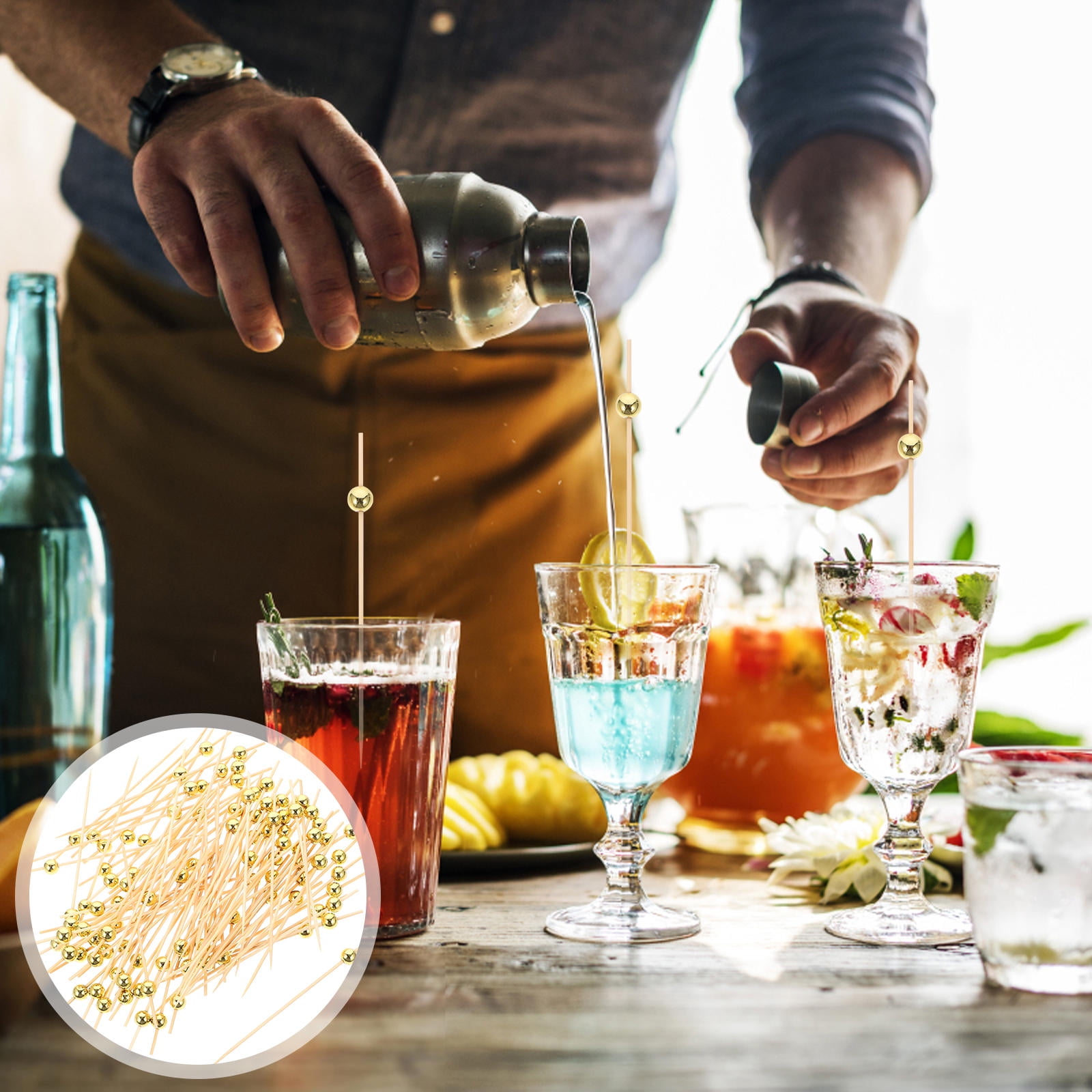 Raindrops and Acrylic Cocktail Picks for Dessert and Drinks Decoration ...